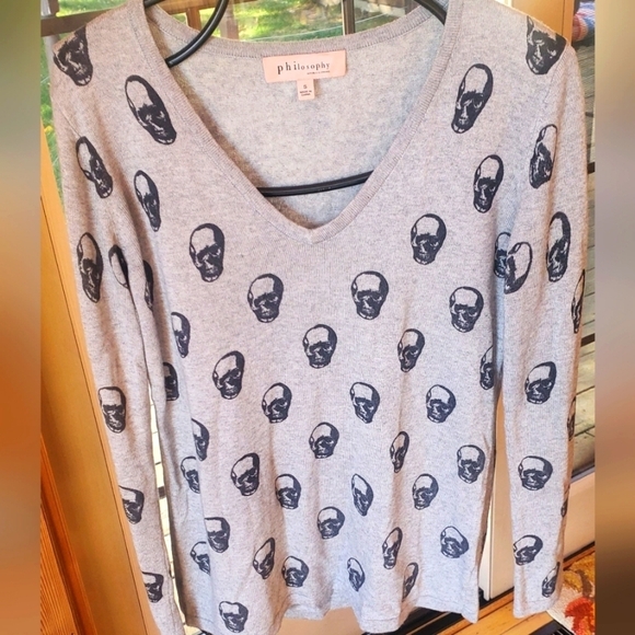 Philosophy | Sweaters | Philosophy Ava Skulls Cashmere Long Sleeve Sz S ...